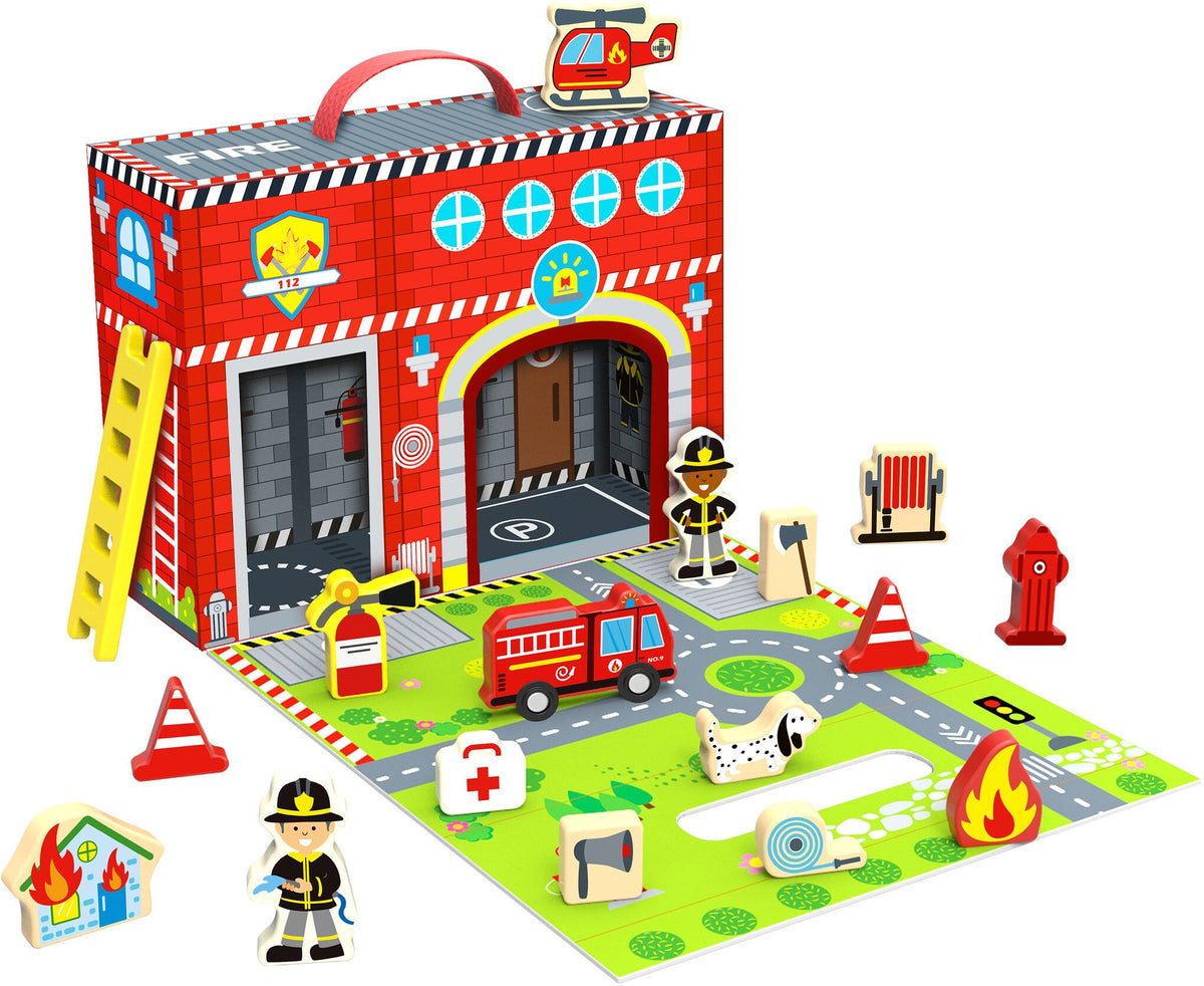 Wooden Fire Station | Wooden Toys – The Toy Room